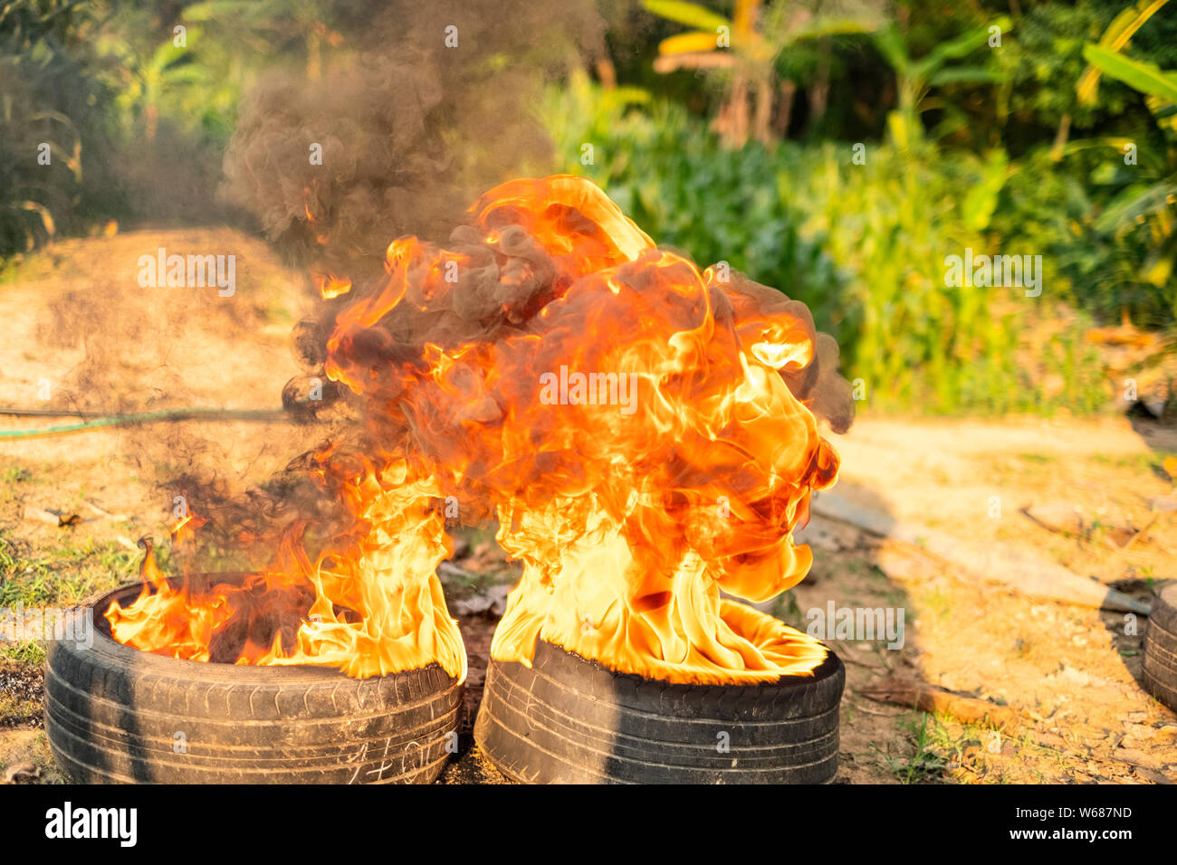 Fire flames burning red hot sparks Stock Photo - Alamy