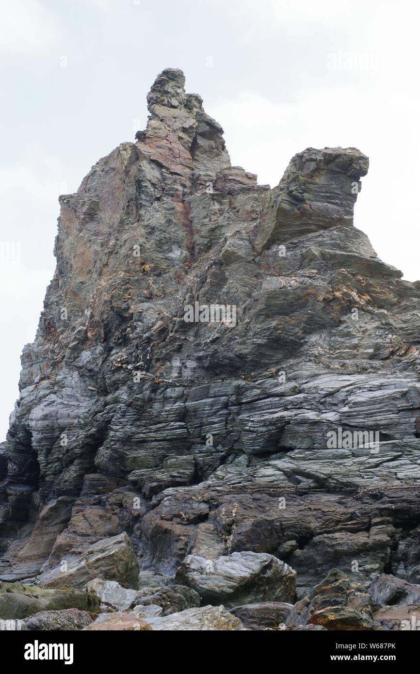 Natural Background of Metasedimentary Rock. St Agnes, North Cornwall ...