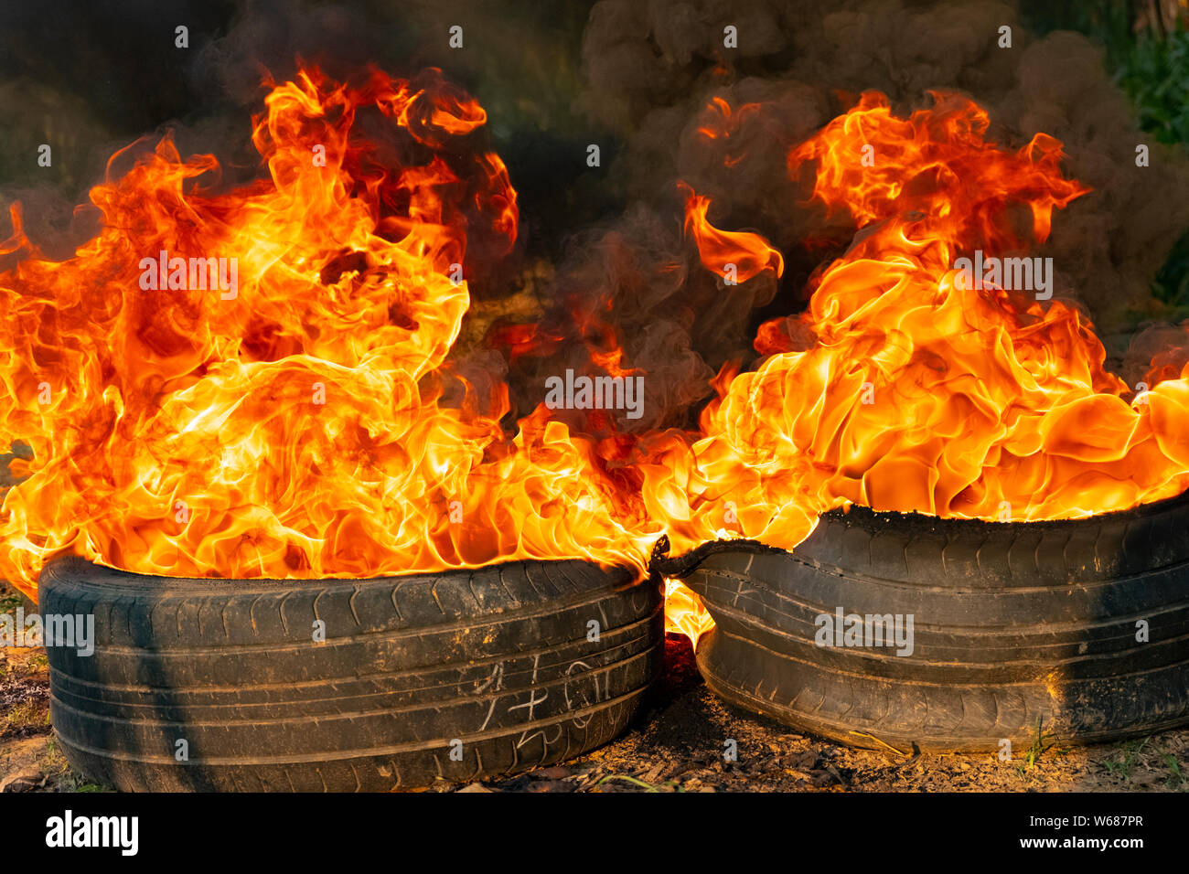 Fire flames burning red hot sparks Stock Photo - Alamy