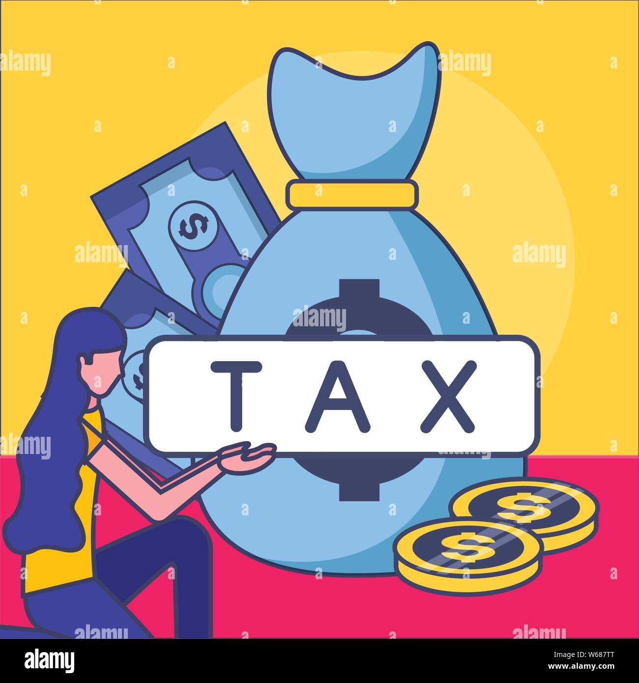 Avatar woman with tax vector design Stock Vector Image & Art - Alamy