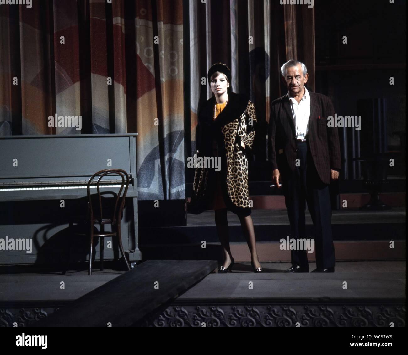 BARBRA STREISAND as Fanny Brice with director WILLIAM WYLER in FUNNY ...