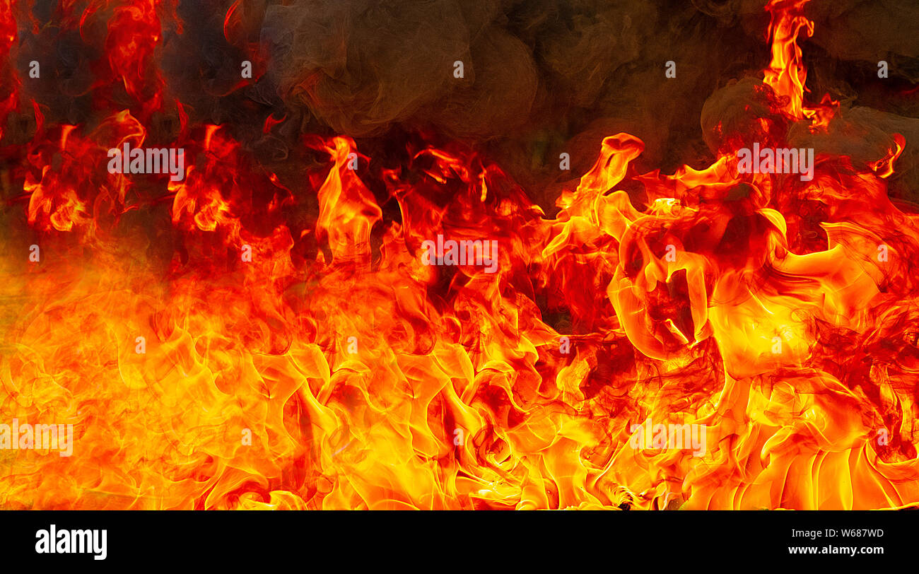Fire flames burning red hot sparks Stock Photo - Alamy