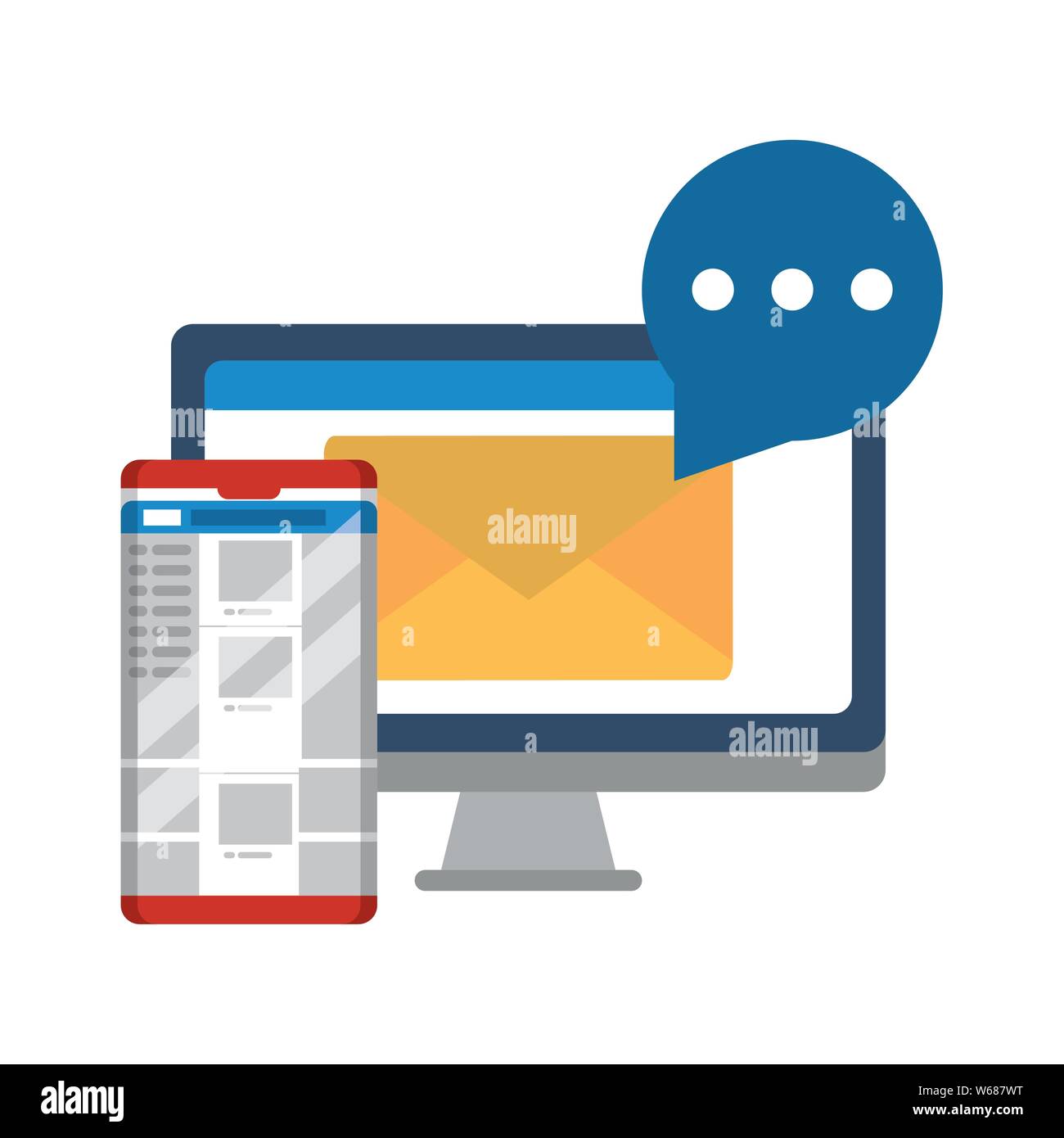 social media network chatting cartoon Stock Vector Image & Art - Alamy