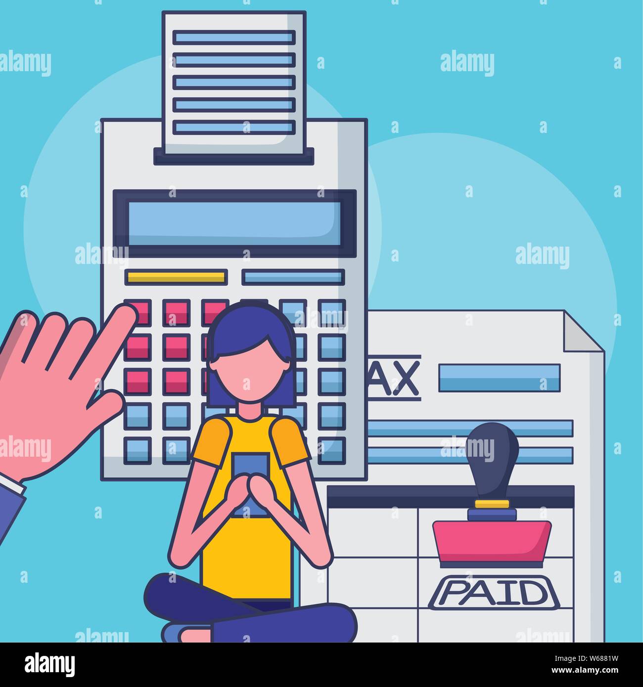 Avatar woman with tax vector design Stock Vector Image & Art - Alamy