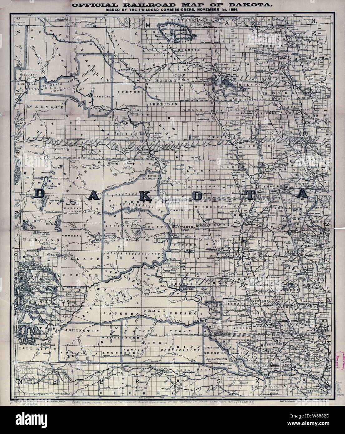 0155 Railroad Maps Official railroad map of Dakota issued by the ...
