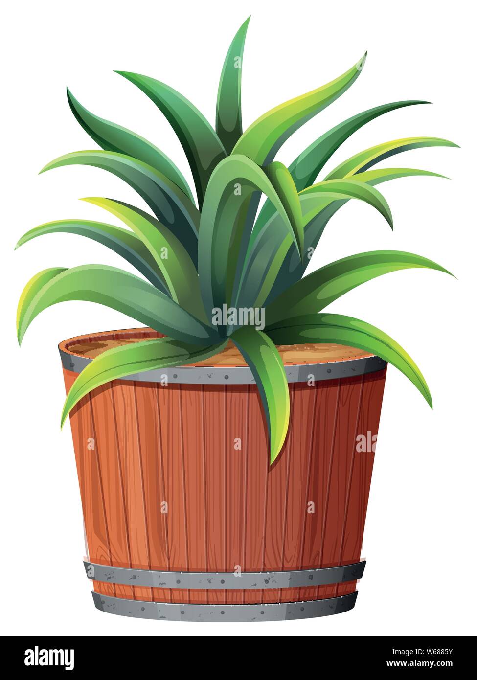 Plant in pot with soil isolated illustration Stock Vector Image & Art ...