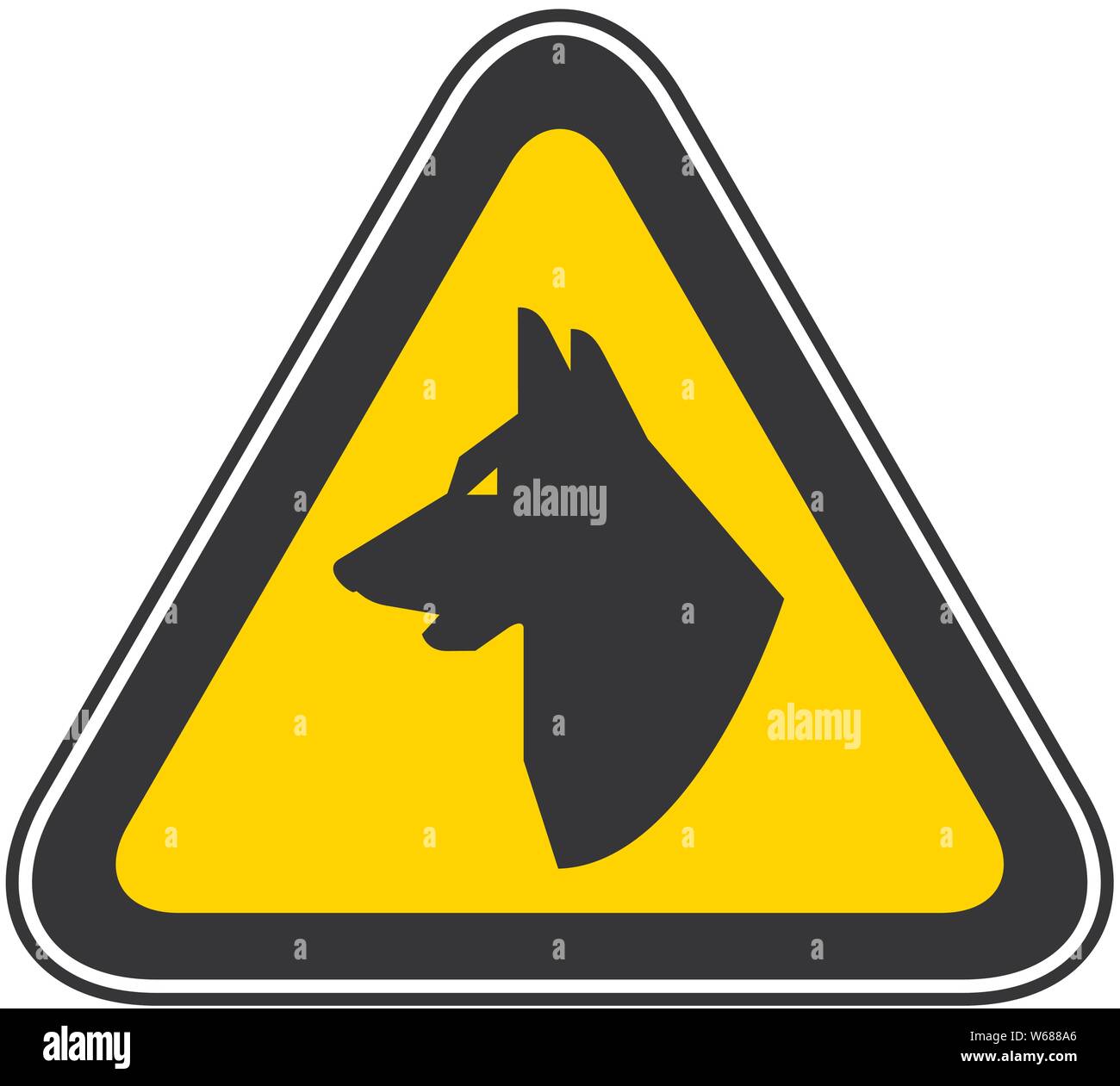 Triangular yellow Warning Hazard Symbol, vector illustration Stock ...