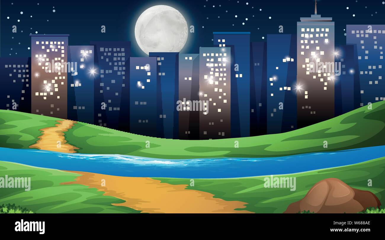 Nature scene landscape template illustration Stock Vector Image & Art ...