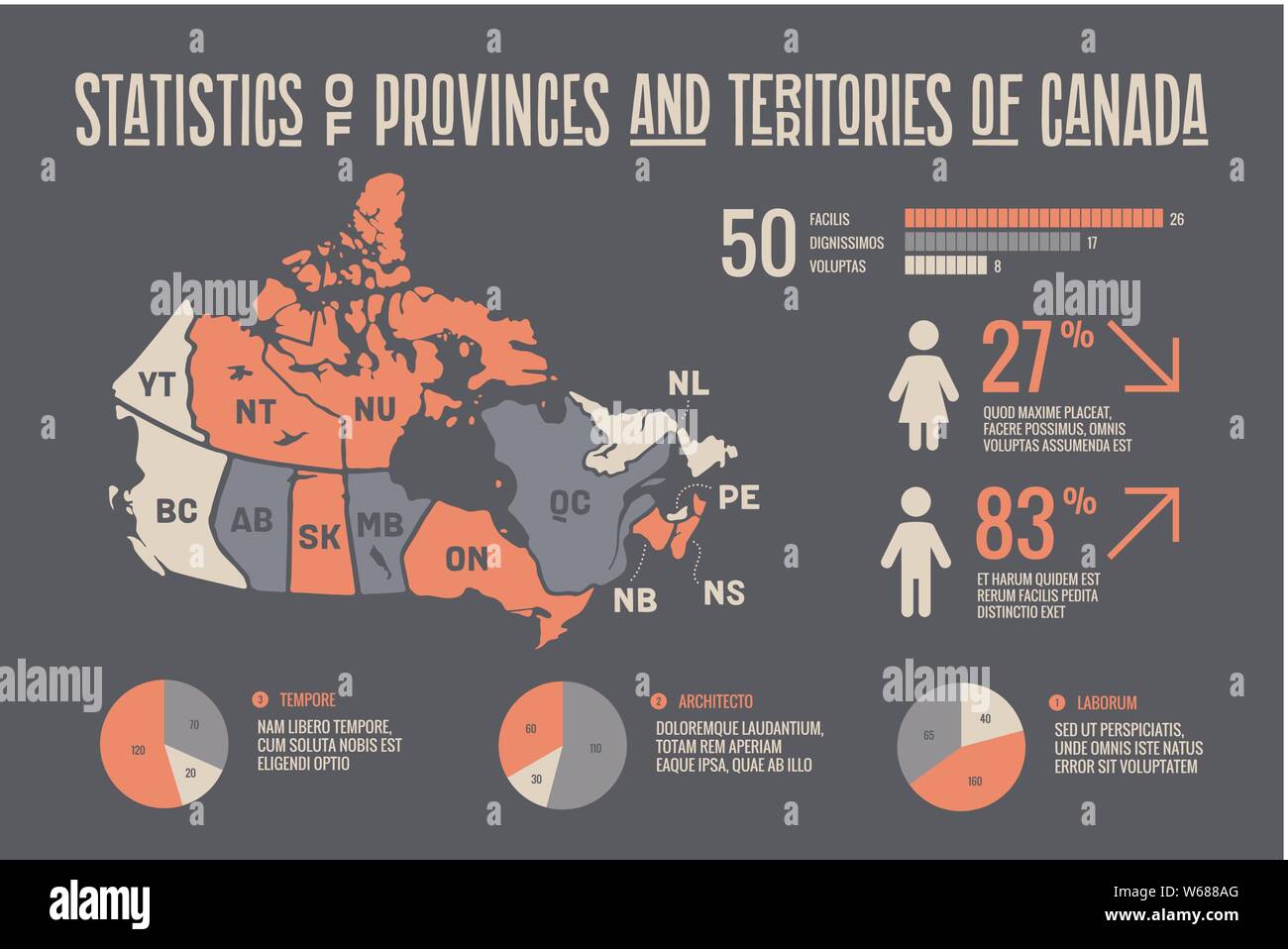 Map Canada. Poster map of provinces and territories of Canada Stock ...