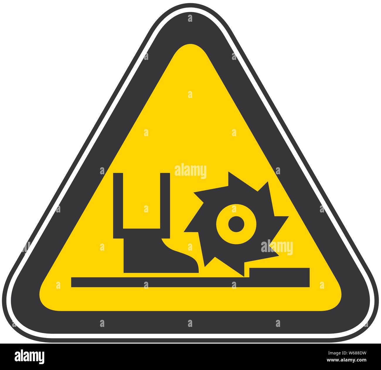 Triangular yellow Warning Hazard Symbol, vector illustration Stock ...