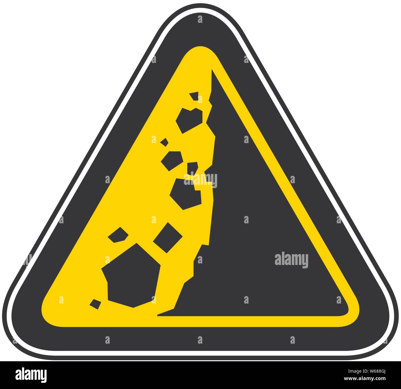 Triangular yellow Warning Hazard Symbol, vector illustration Stock ...