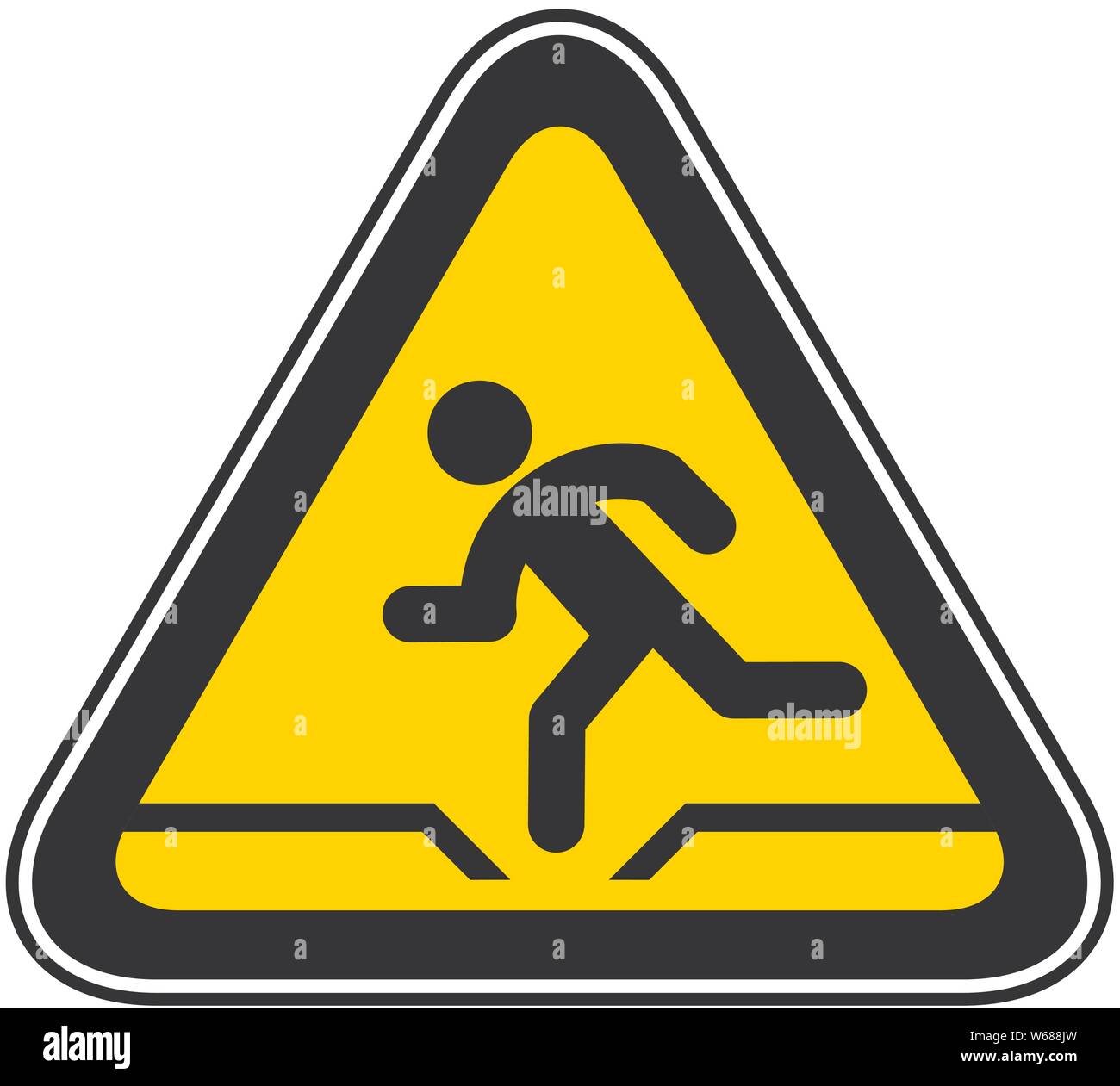 Triangular yellow Warning Hazard Symbol, vector illustration Stock ...