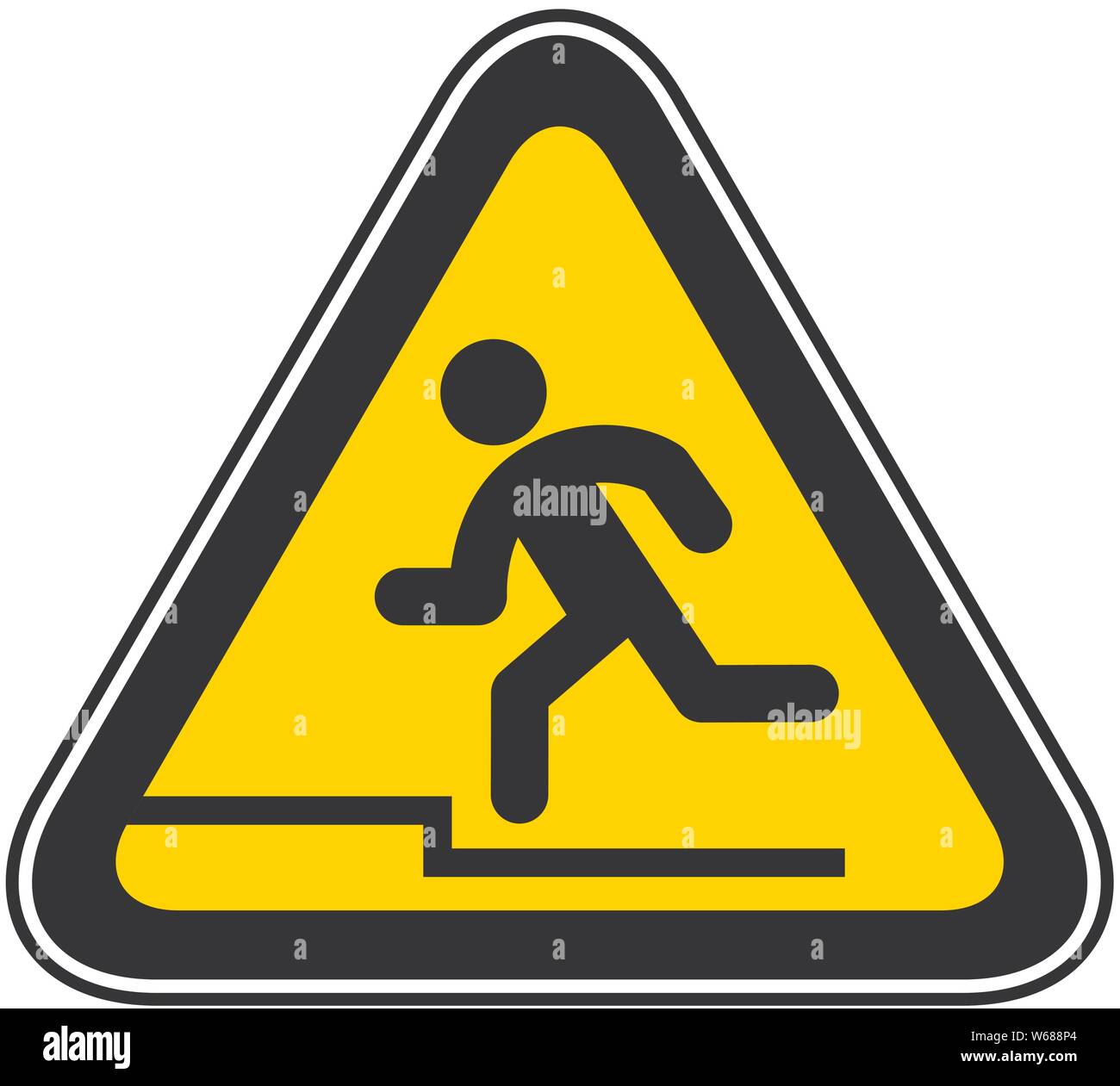 Triangular yellow Warning Hazard Symbol, vector illustration Stock ...
