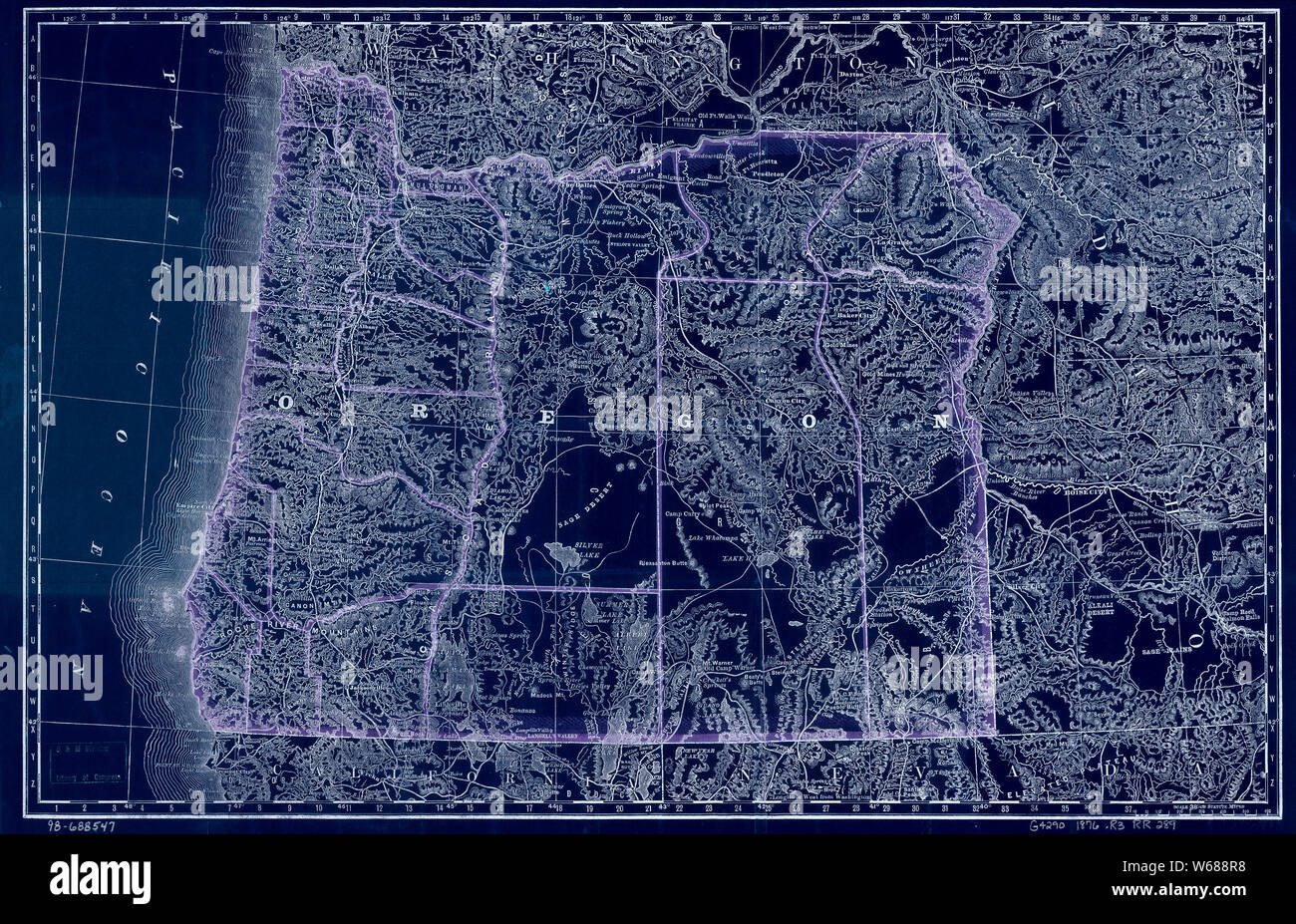 0160 Railroad Maps Indexed map of Oregon showing the railroads in the ...