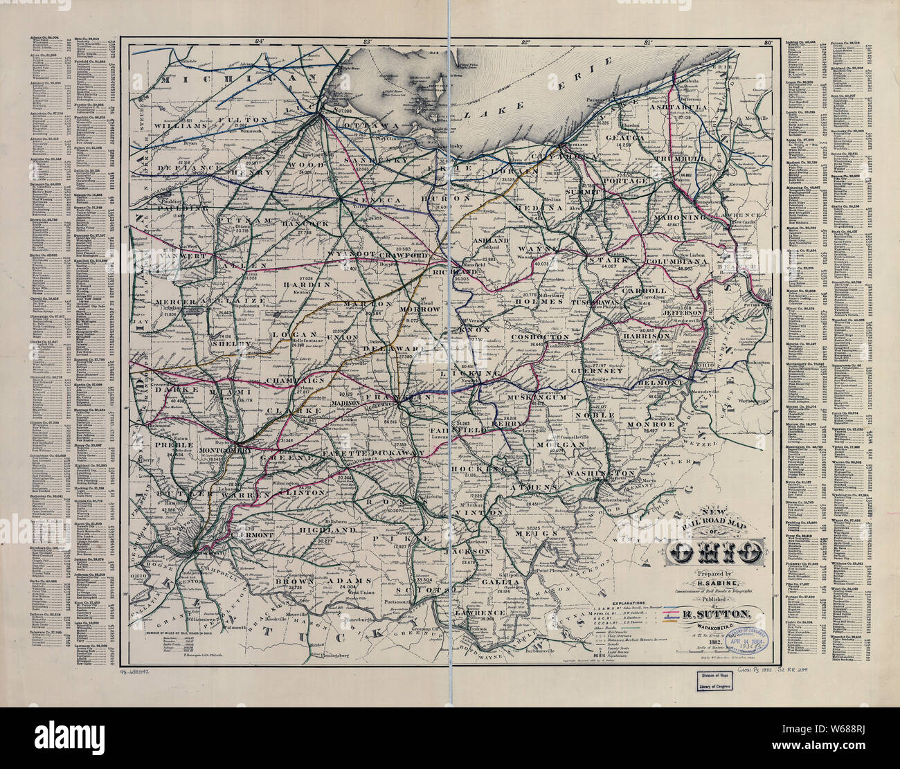 0159 Railroad Maps New rail road map of Ohio prepared by H Sabine ...