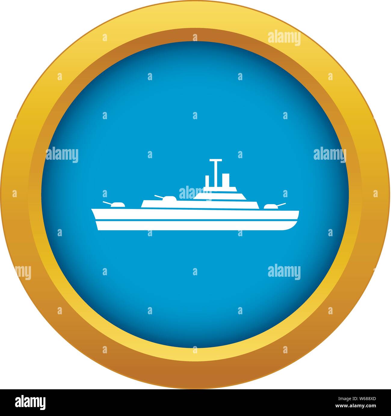 Warship icon blue vector isolated Stock Vector Image & Art - Alamy