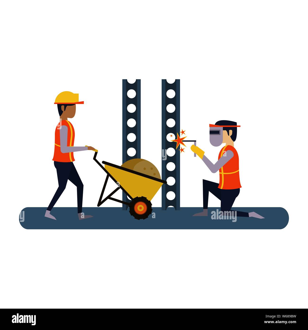 construction architectural engineering work cartoon Stock Vector Image ...