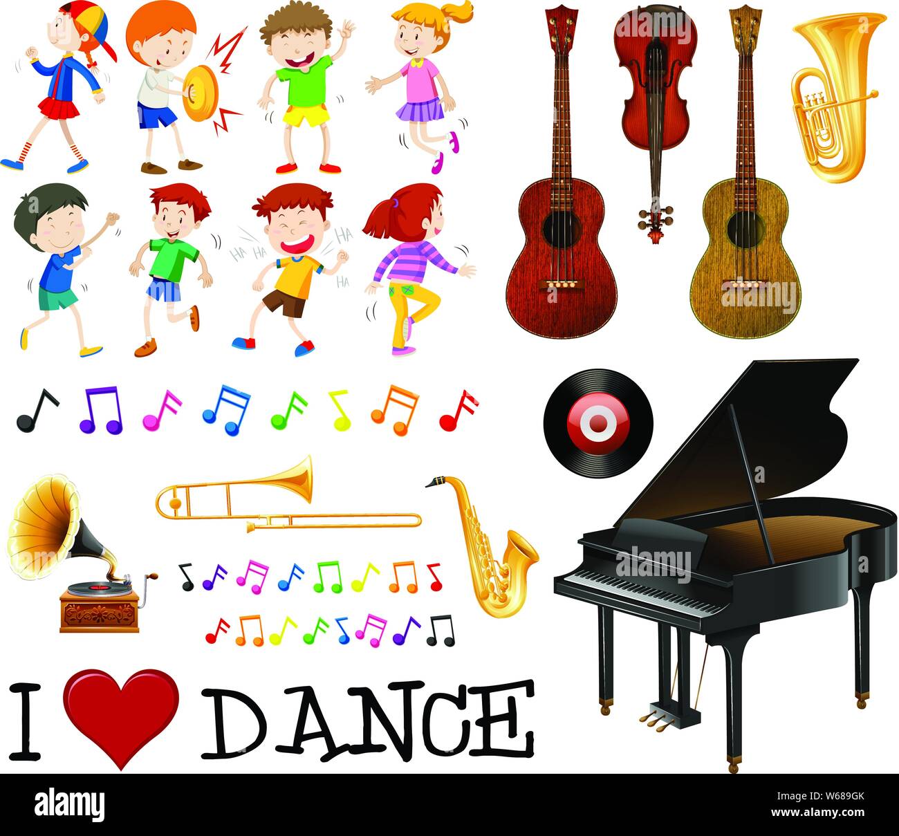 Dancing notes Stock Vector Images - Alamy