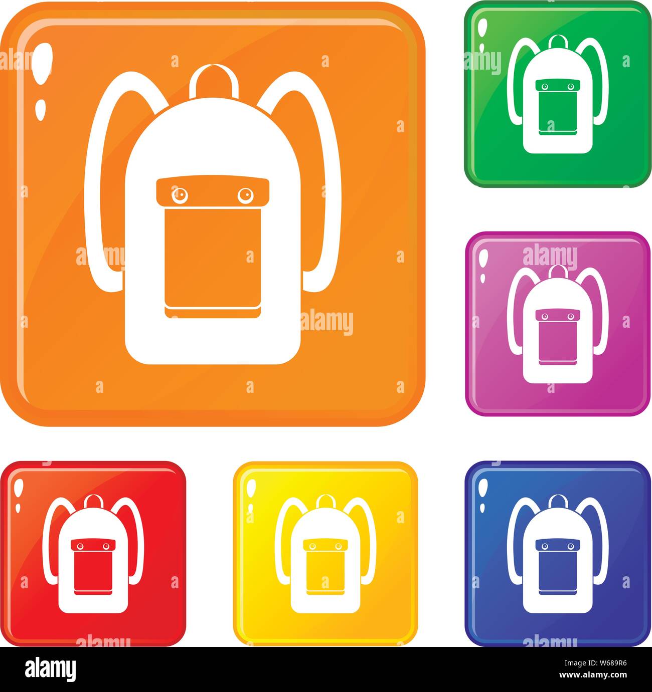 Backpack icons set vector color Stock Vector Image & Art - Alamy