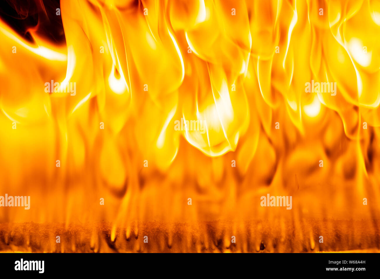 Fire flames on Abstract art black background, Burning red hot sparks ...