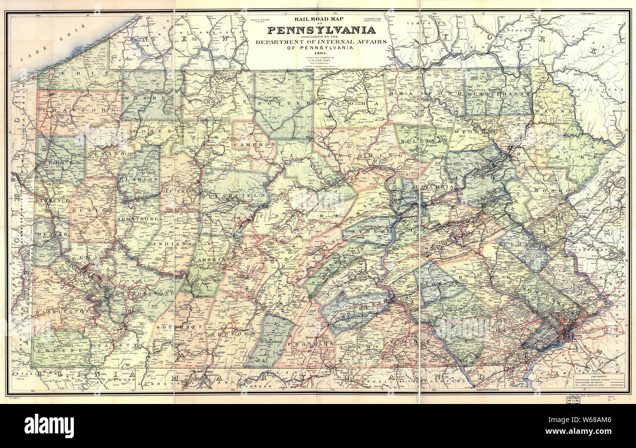0167 Railroad Maps Rail road map of Pennsylvania published by the ...