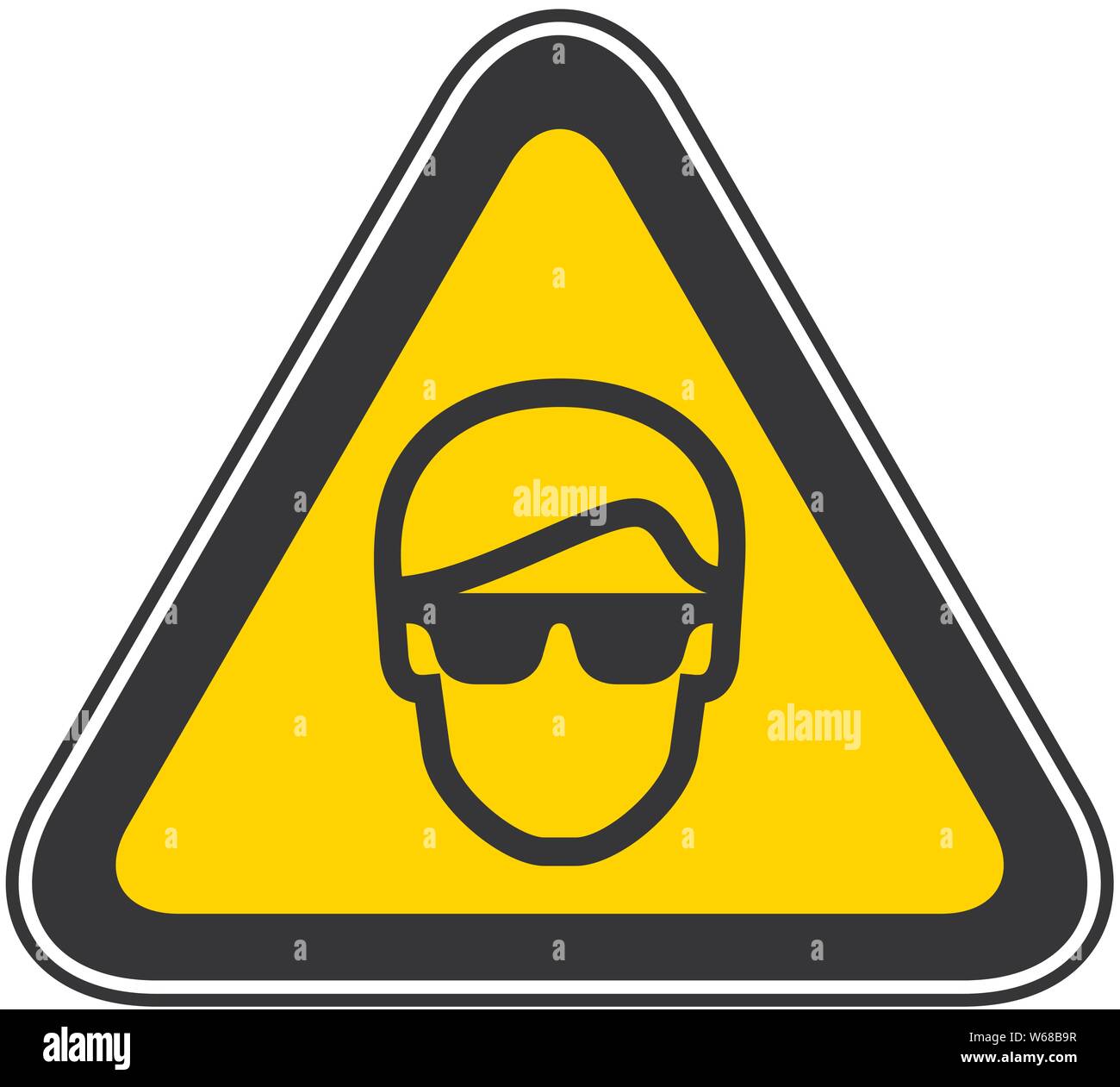 Triangular yellow Warning Hazard Symbol, vector illustration Stock ...