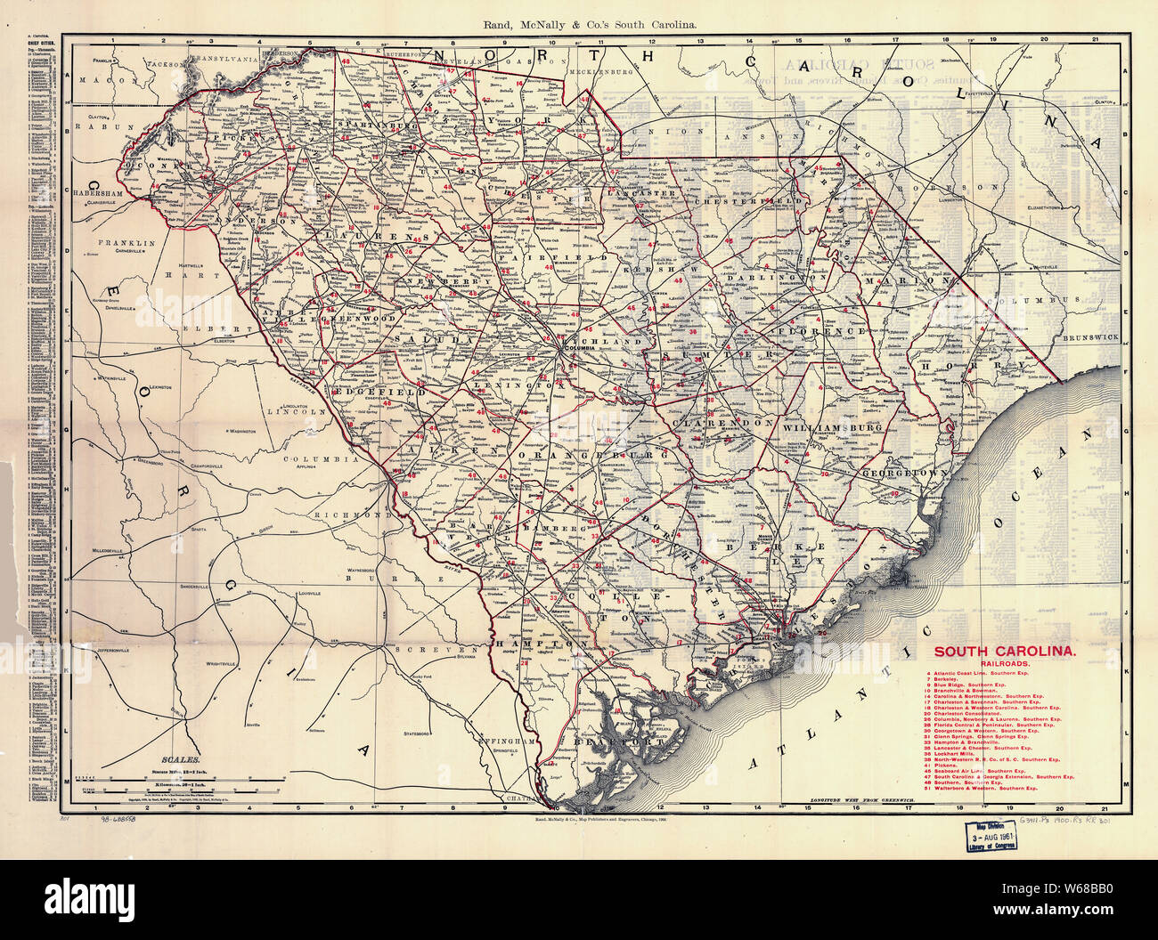 South carolina railroad map hi-res stock photography and images - Alamy
