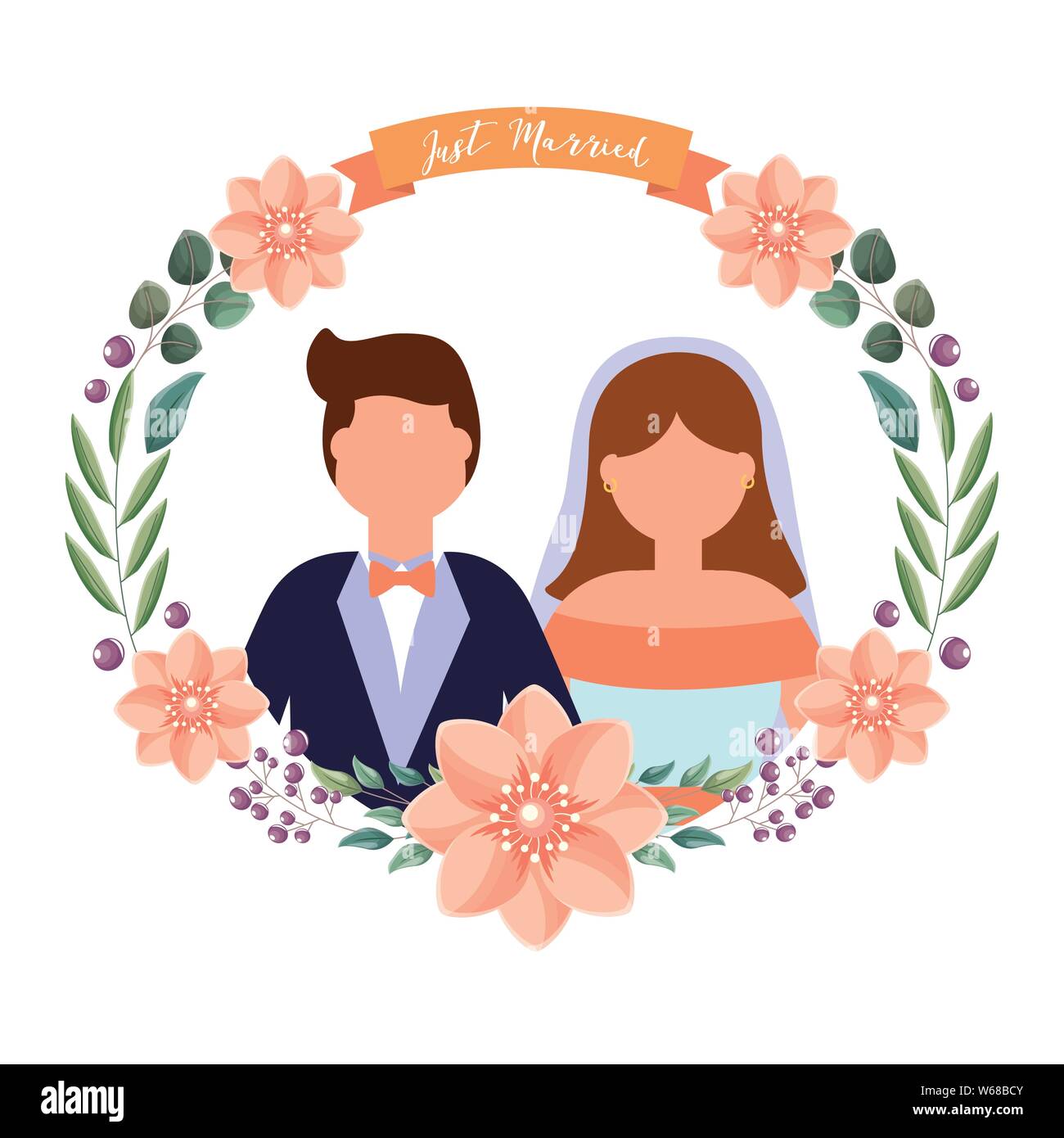 Couple of bride and groom avatar design Stock Vector Image & Art - Alamy