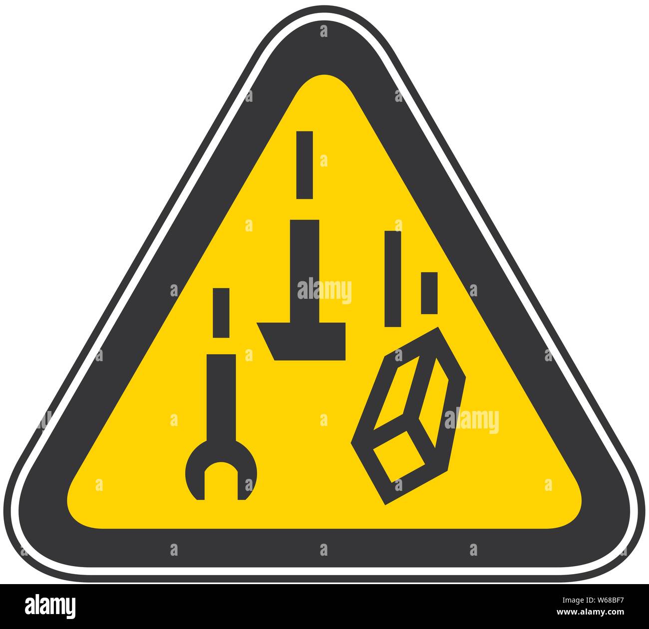 Triangular yellow Warning Hazard Symbol, vector illustration Stock ...
