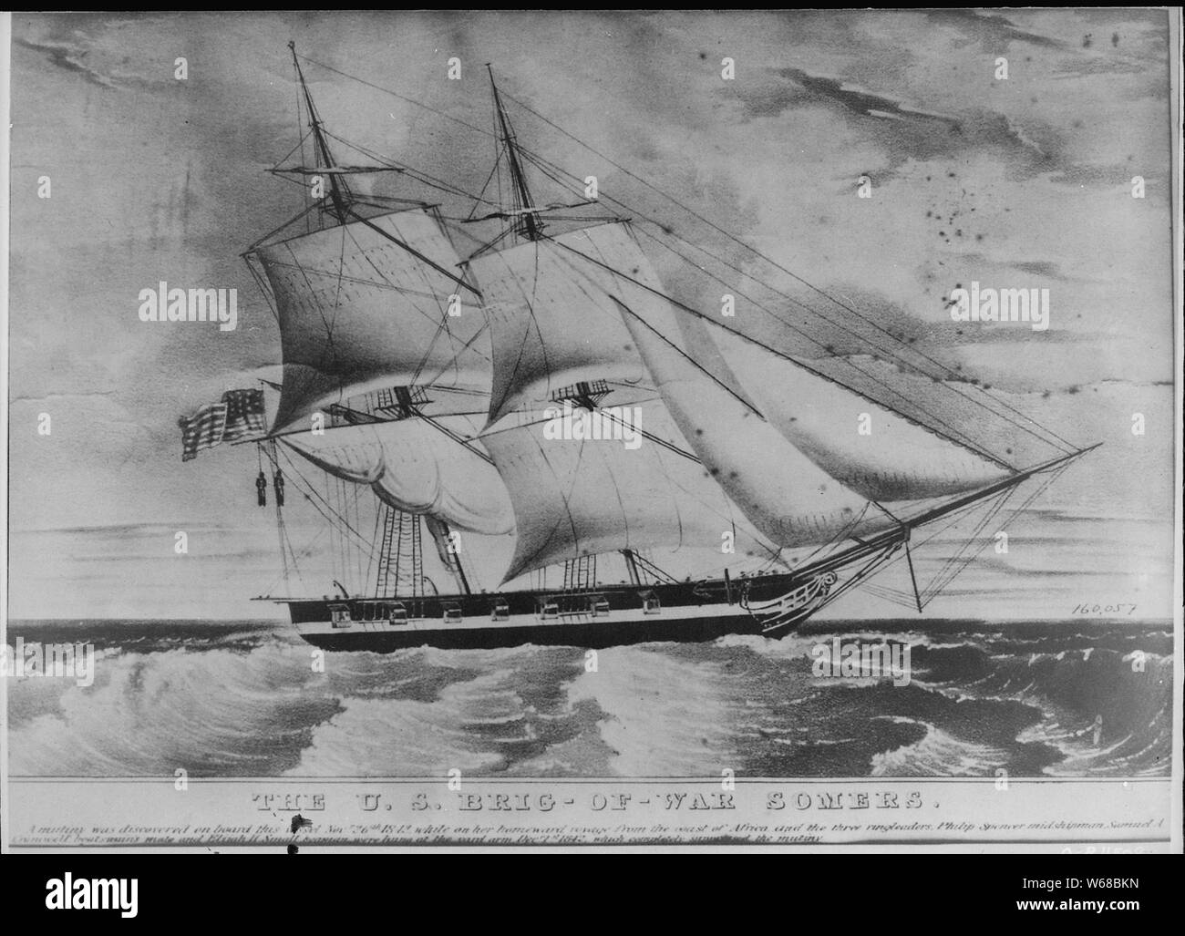 Somers, starboard side, under sail, 1842; Scope and content: The Somers ...