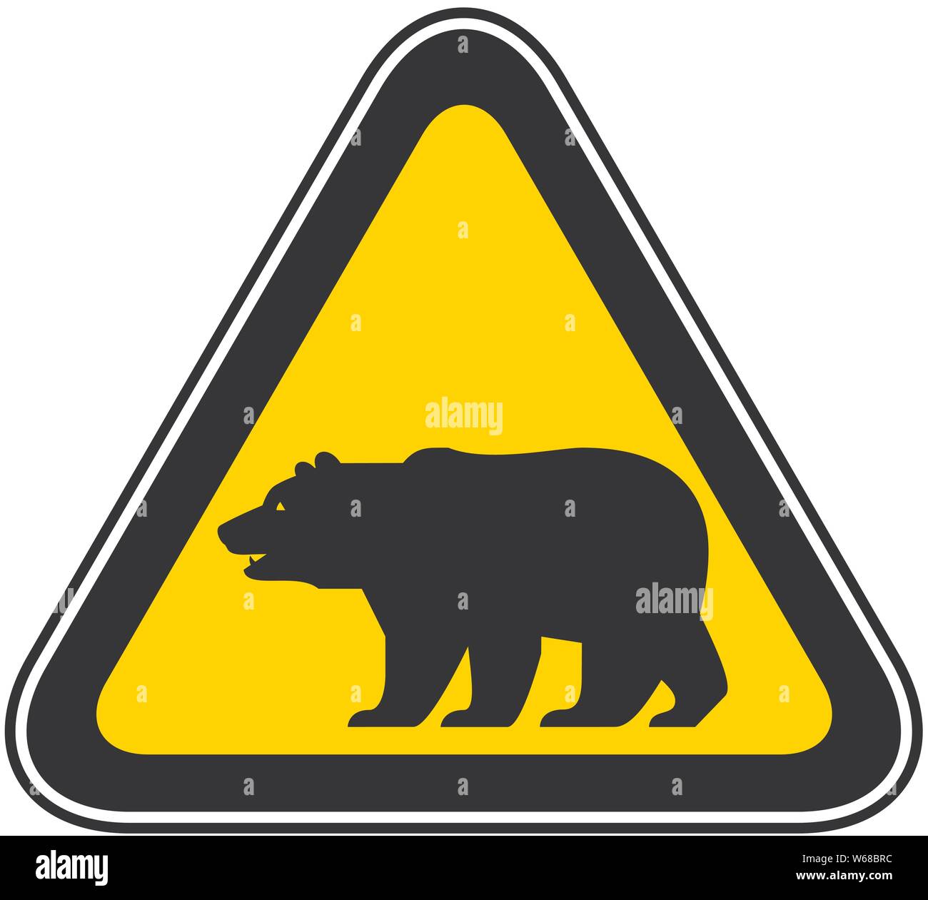 Triangular yellow Warning Hazard Symbol, vector illustration Stock ...