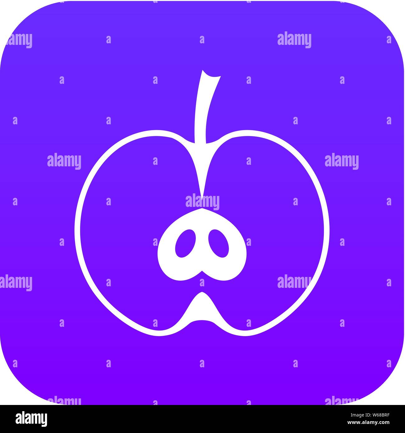One whole half apple Stock Vector Images - Alamy