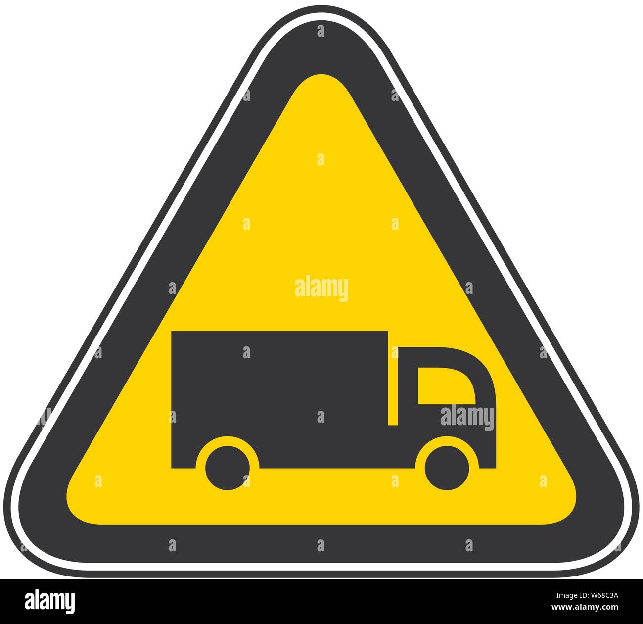 Triangular yellow Warning Hazard Symbol, vector illustration Stock ...