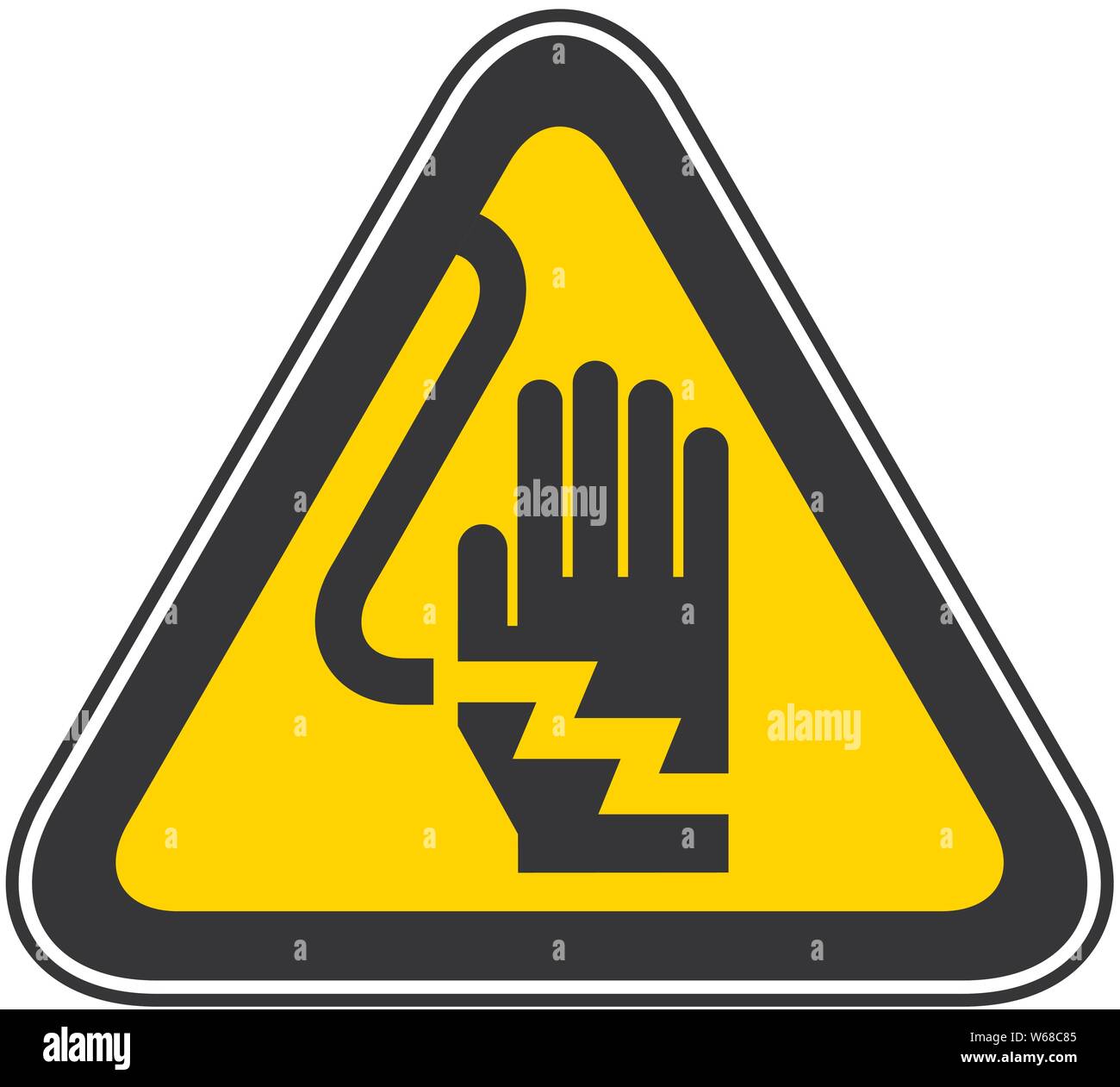 Triangular yellow Warning Hazard Symbol, vector illustration Stock ...