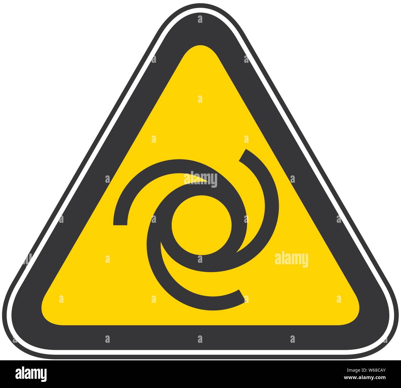Triangular yellow Warning Hazard Symbol, vector illustration Stock ...