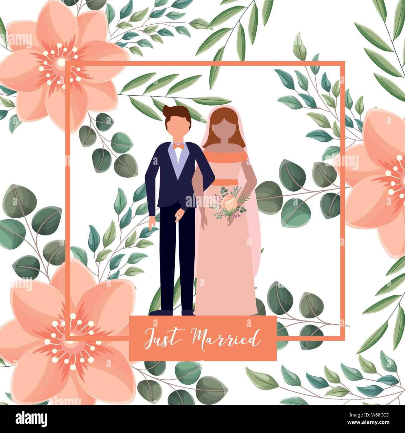 Couple of bride and groom avatar design Stock Vector Image & Art - Alamy