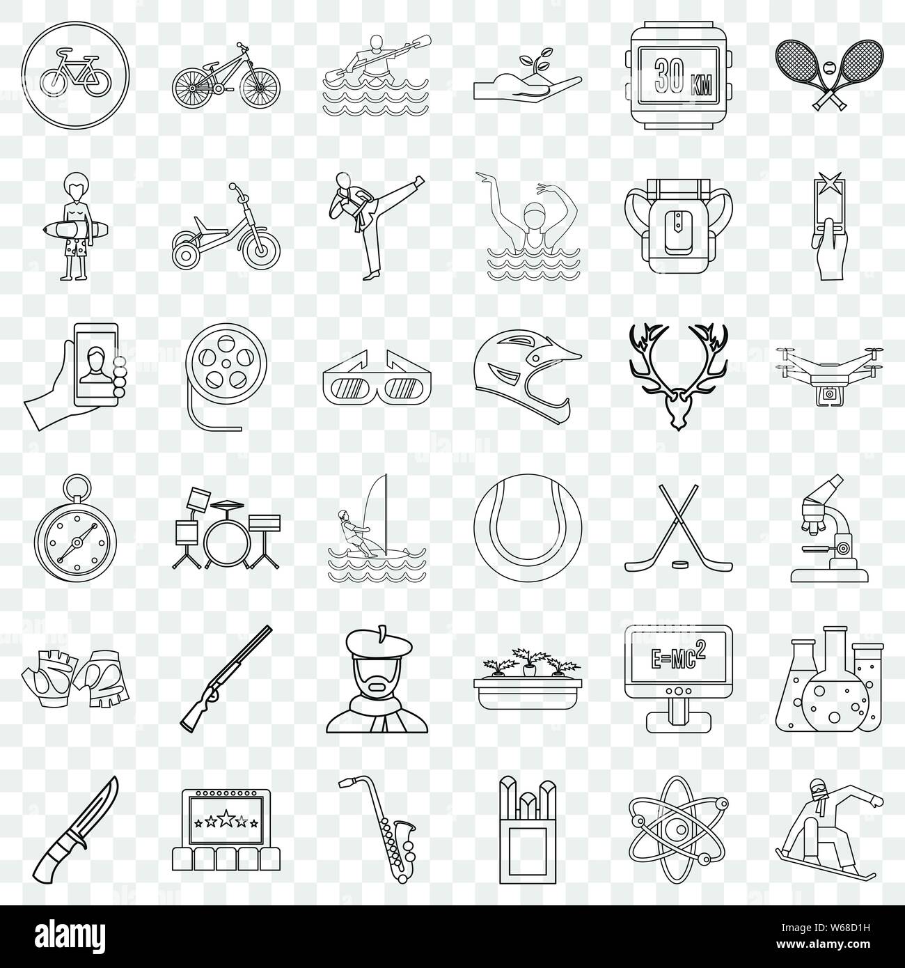 Musical instrument icons set, outline style Stock Vector Image & Art ...
