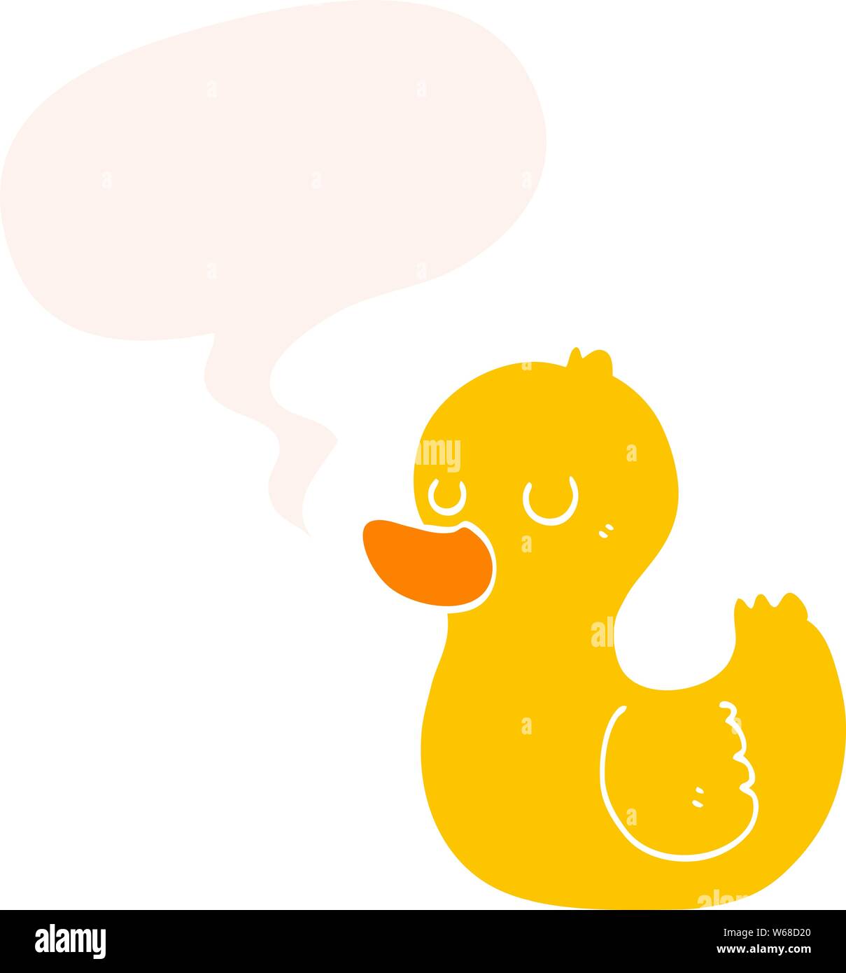 cartoon duck with speech bubble in retro style Stock Vector Image & Art ...