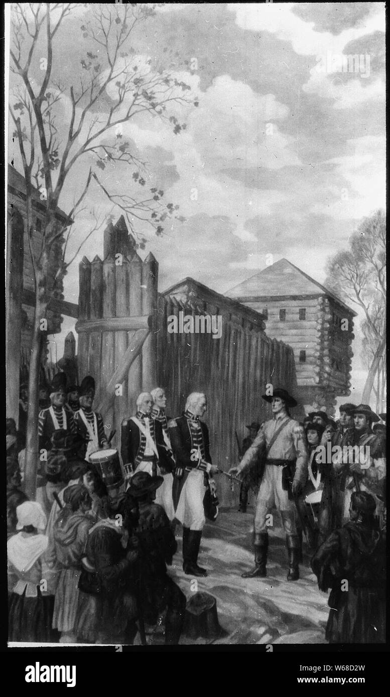 Surrender of Fort Sackville by Colonel Hamilton to Clark Stock Photo ...