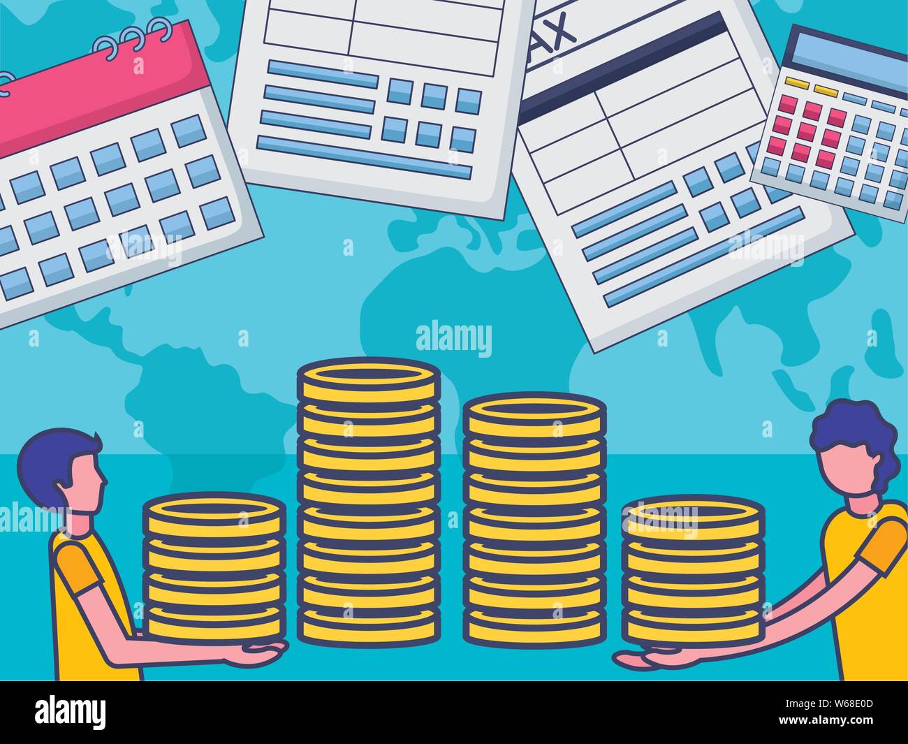 Form calendar coins money Stock Vector Images - Alamy