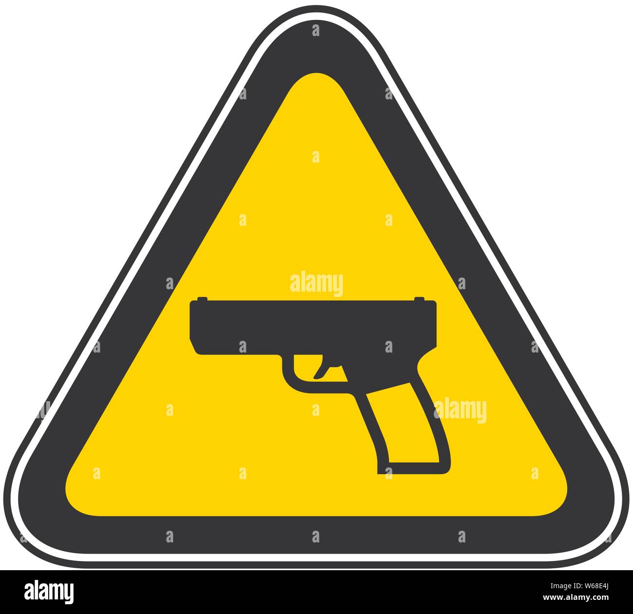 Triangular yellow Warning Hazard Symbol, vector illustration Stock ...