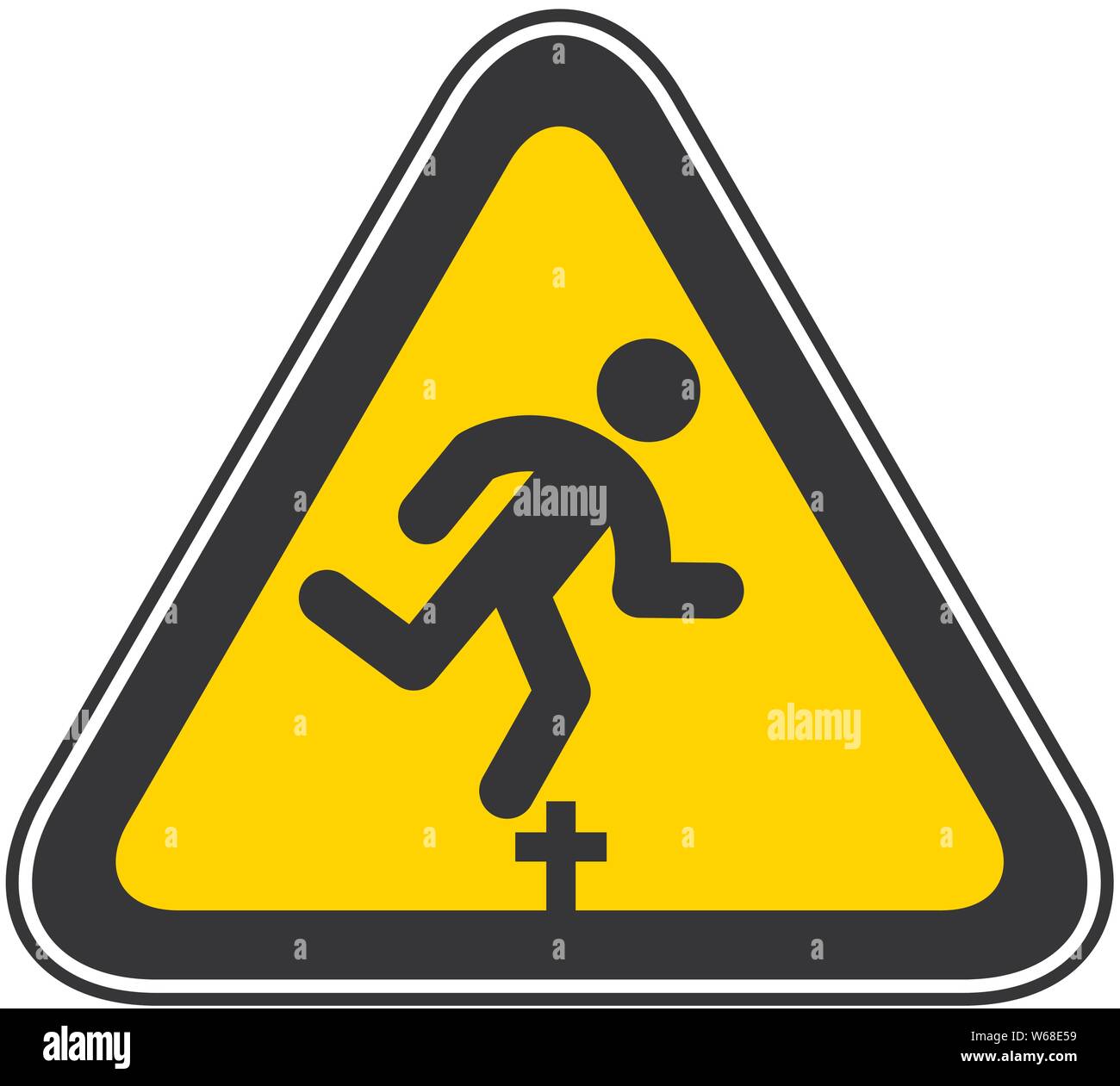 Triangular yellow Warning Hazard Symbol, vector illustration Stock ...