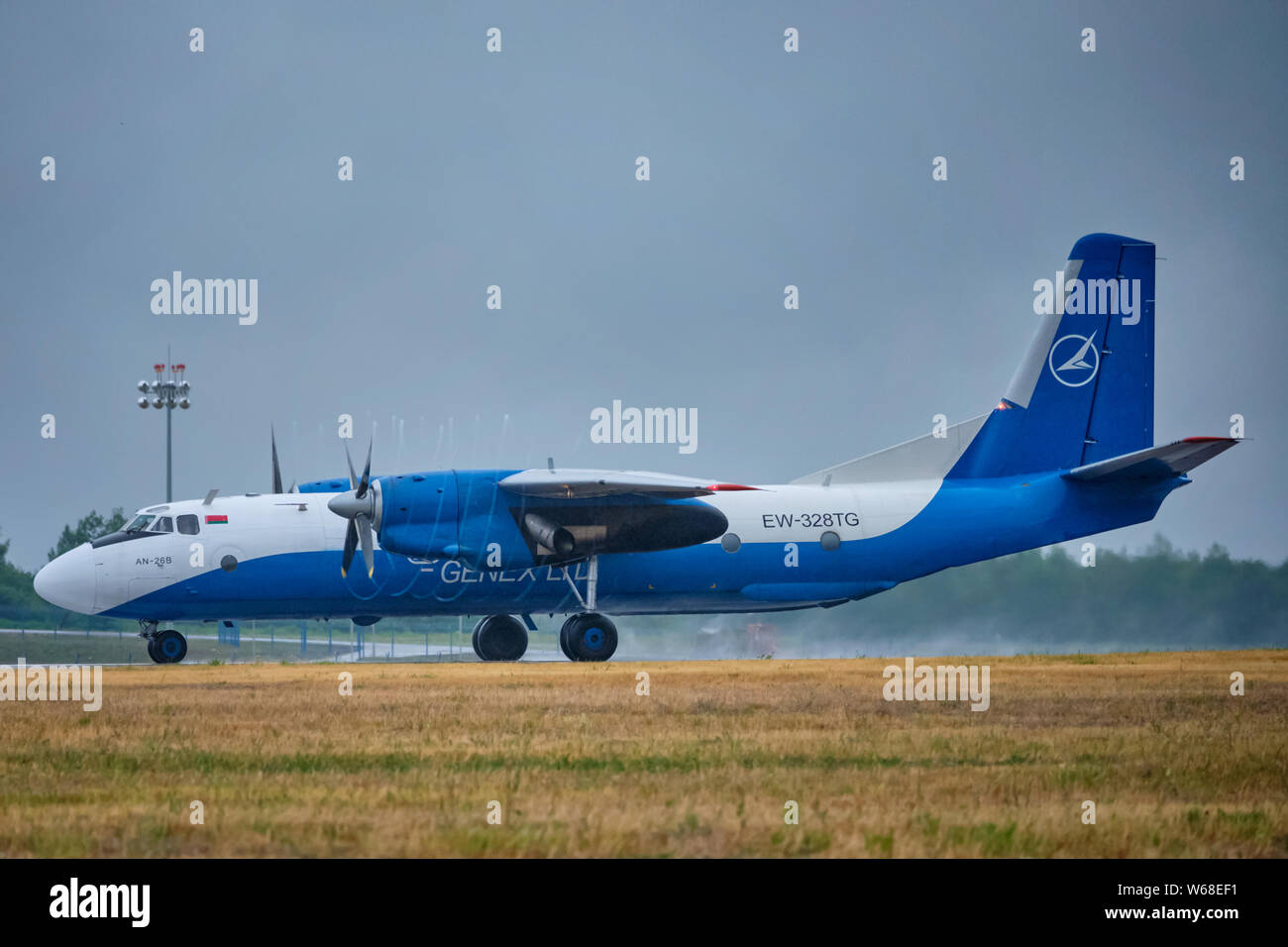 Air plane in National Airport Minsk, Belarus Stock Photo - Alamy