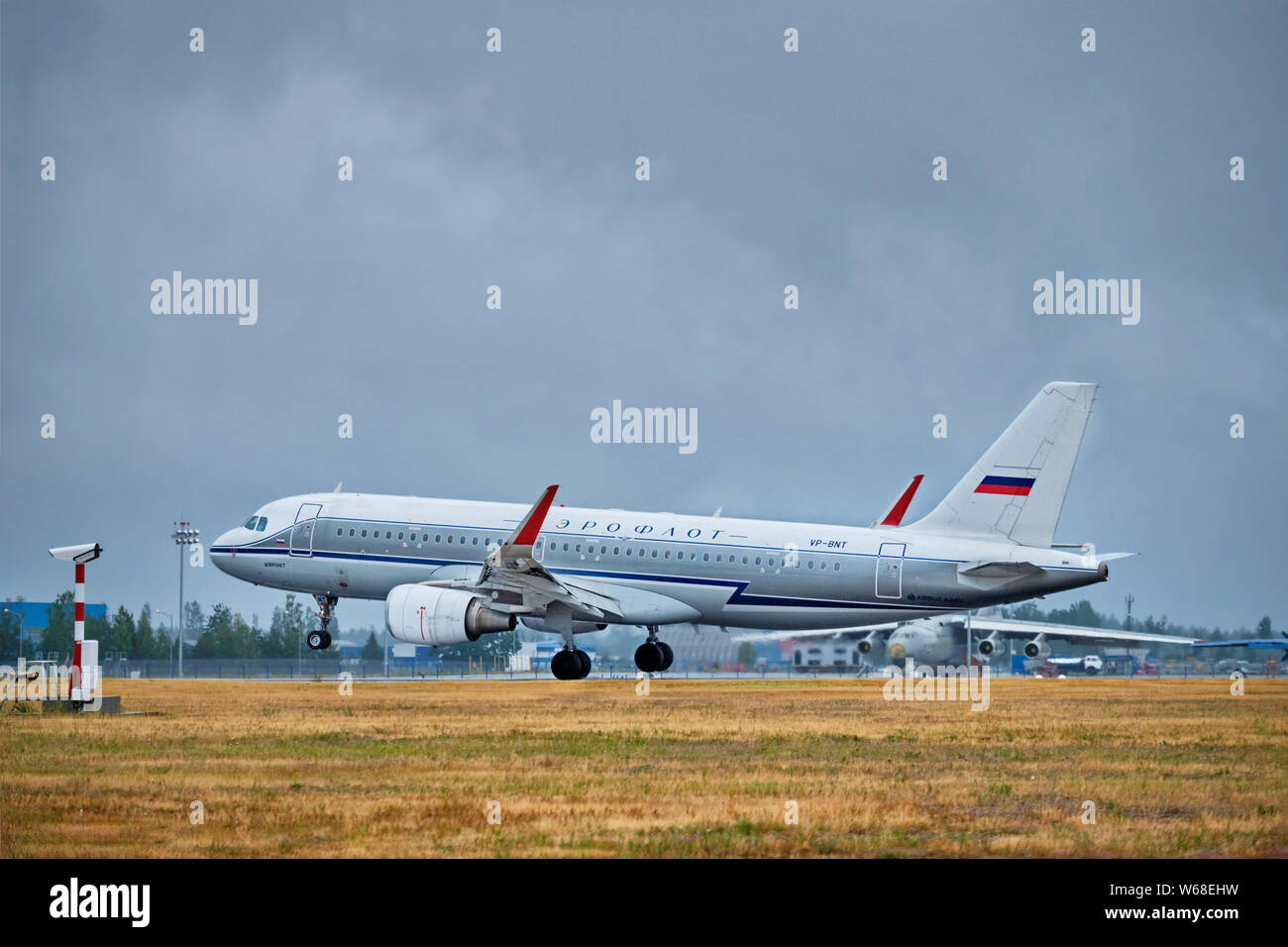Air plane in National Airport Minsk, Belarus Stock Photo - Alamy