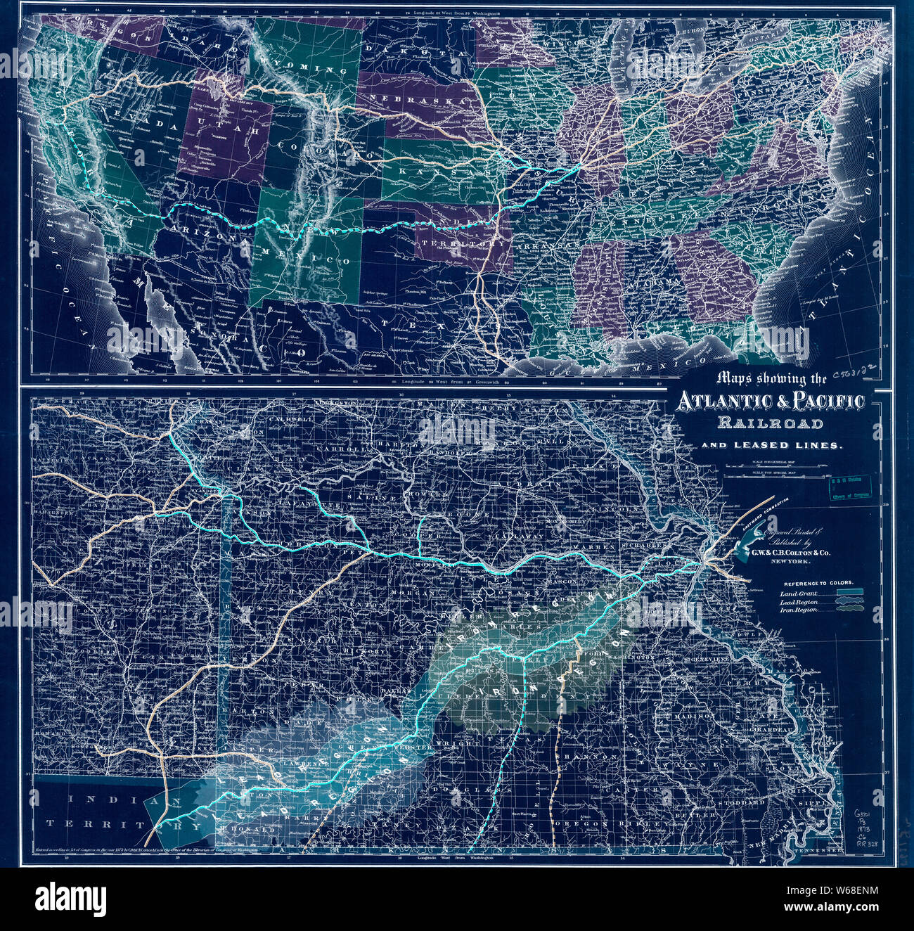 0194 Railroad Maps Maps showing the Atlantic Pacific Railroad and ...
