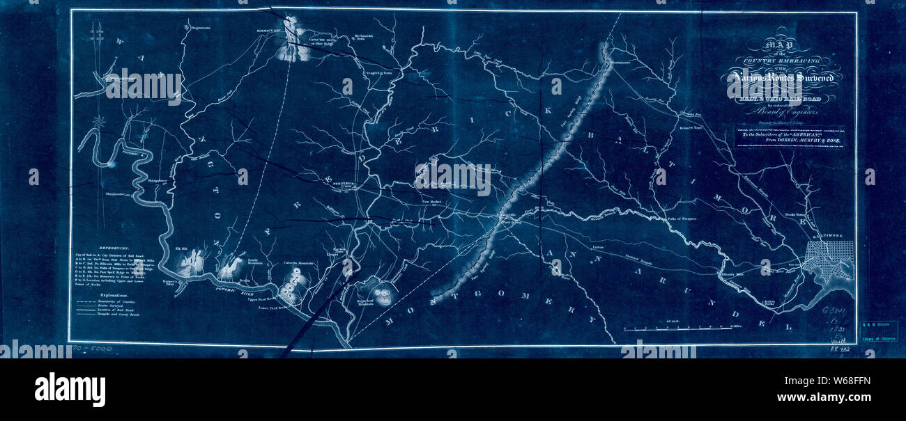 0197 Railroad Maps Map of the country embracing the various routes ...