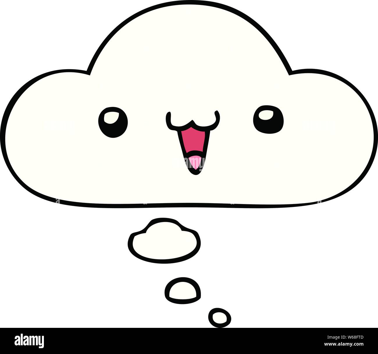 cute happy face cartoon with thought bubble Stock Vector Image & Art ...