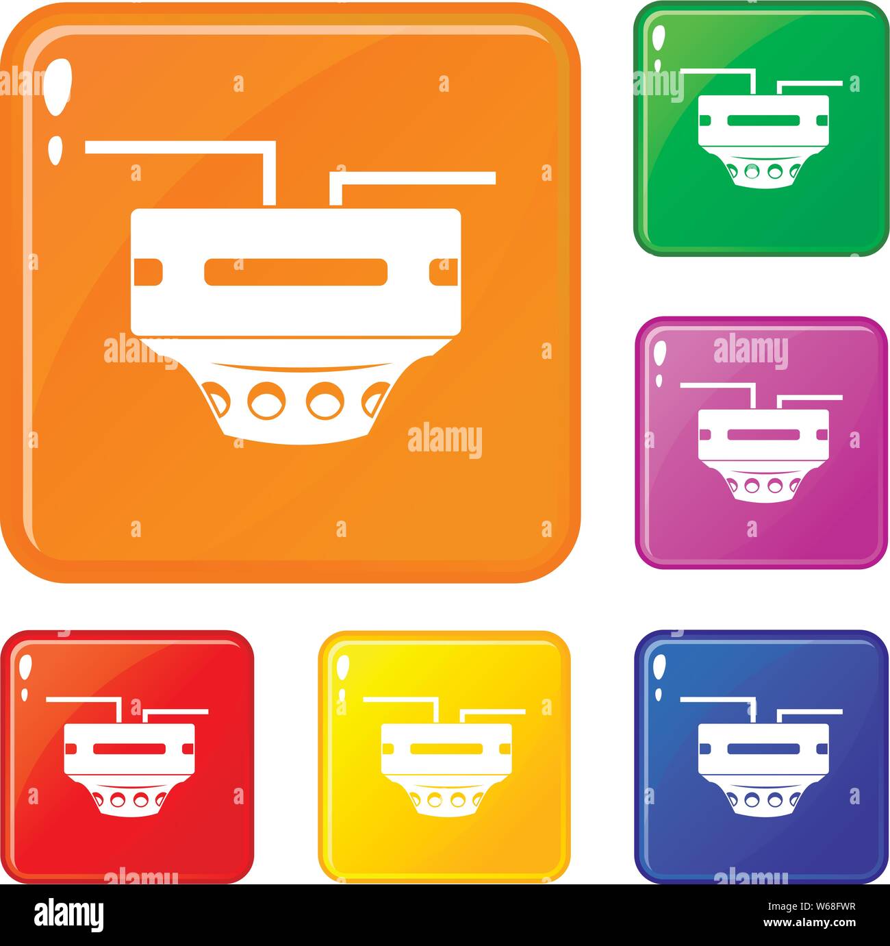 Monitor socket icons set vector color Stock Vector Image & Art - Alamy