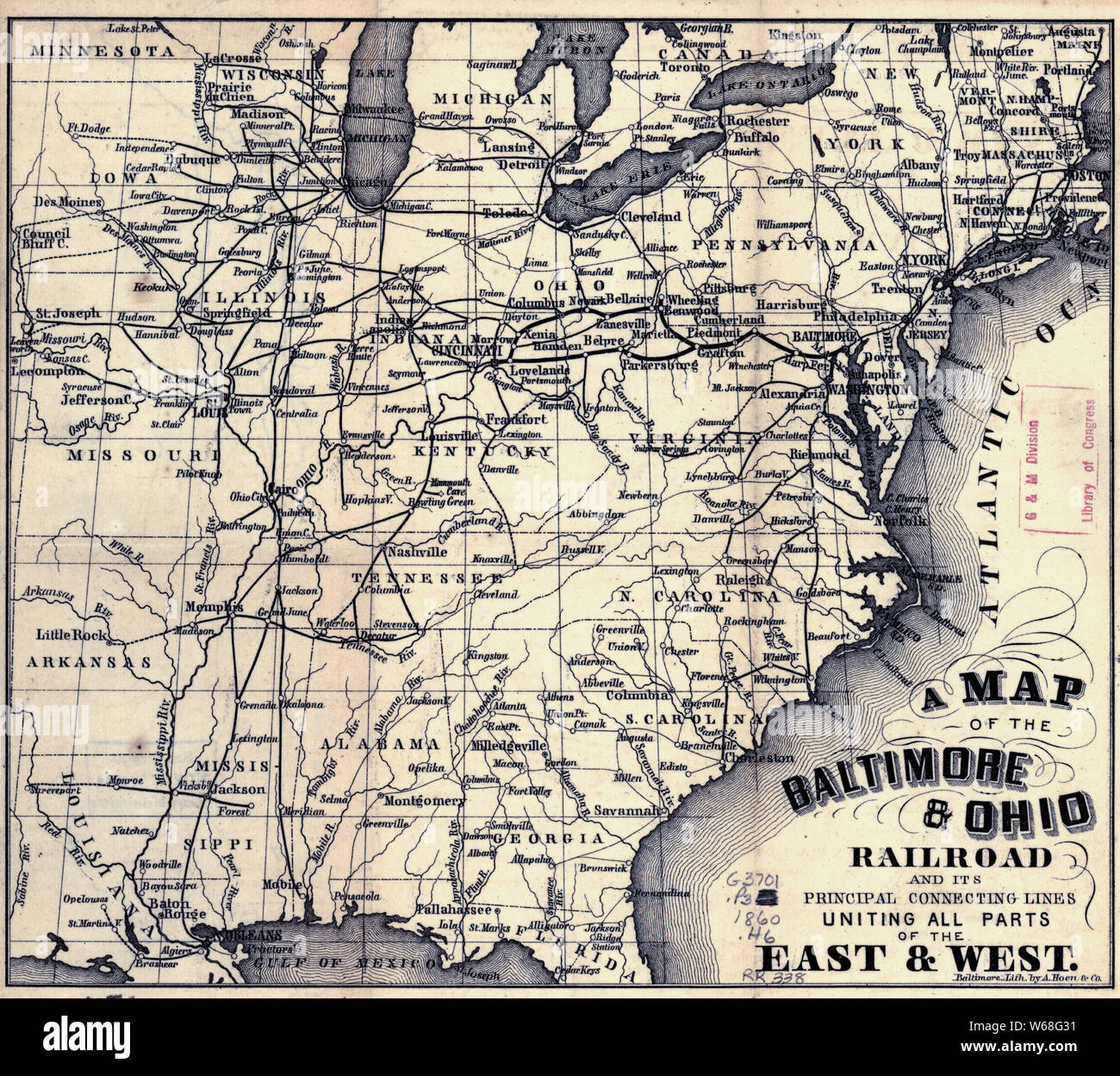 0201 Railroad Maps A map of the Baltimore Ohio Railroad and its ...