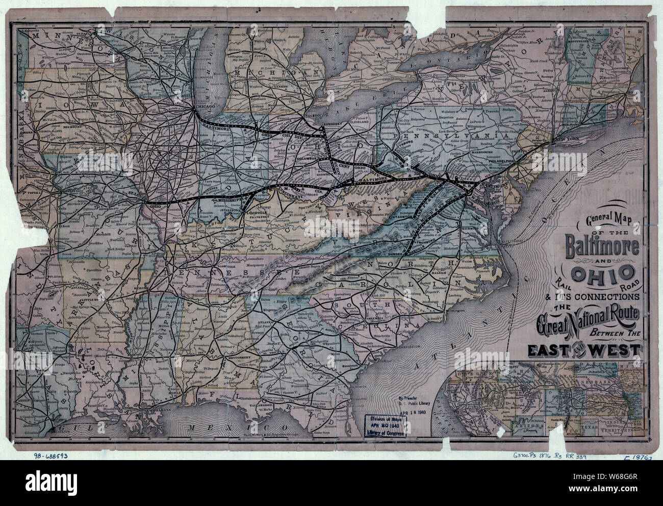 0202 Railroad Maps General map of the Baltimore and Ohio Rail Road its ...